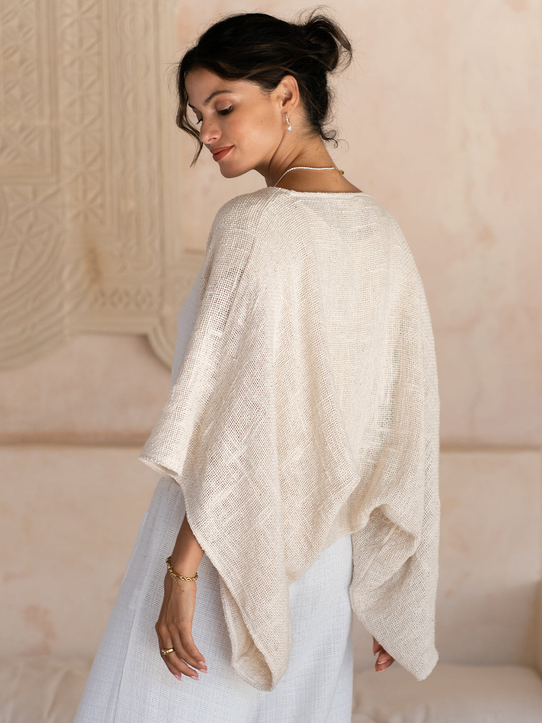 Bloom Cotton Shrug Ecru | Cotton Bloom Shrug – Nomad the Label US