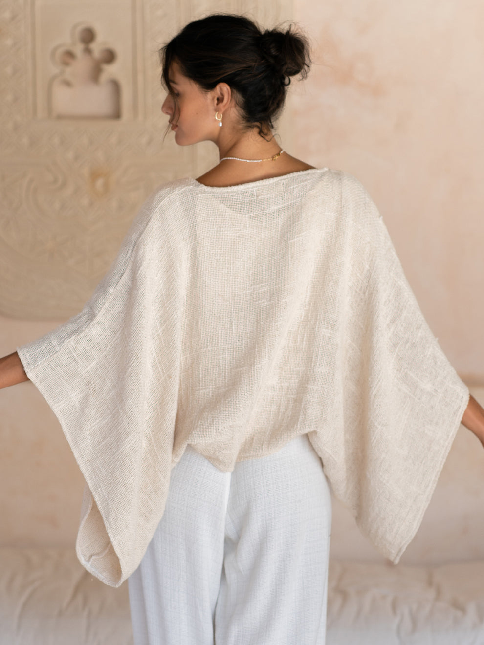Bloom Cotton Shrug Ecru | Cotton Bloom Shrug – Nomad the Label US