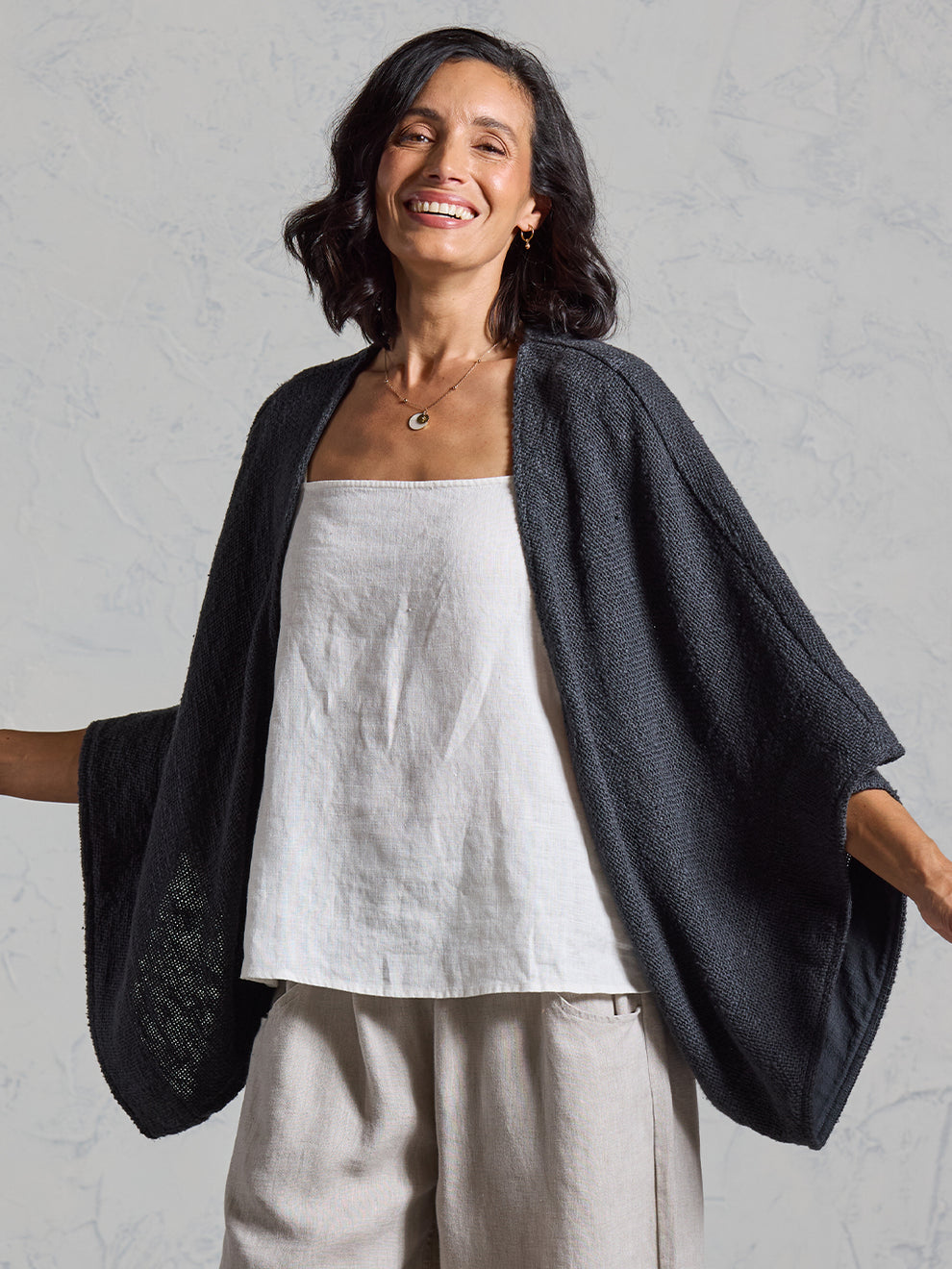 Bloom Cotton Shrug Charcoal | Soft Charcoal Cotton Shrug – Nomad the ...