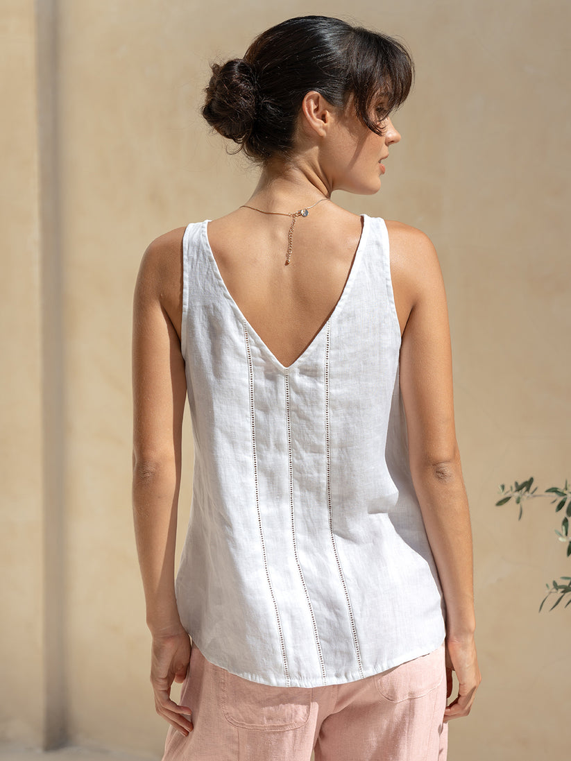 Giana Linen Top White | Linen Top – Nomad the Label US