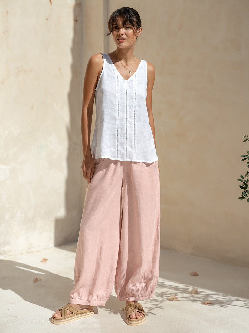 Giana Linen Top White | Linen Top – Nomad the Label US