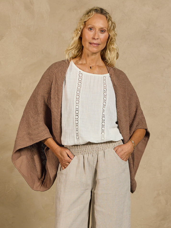 Bloom Cotton Shrug Desert Sand | Soft Sand Cotton Shrug – Nomad the Label US
