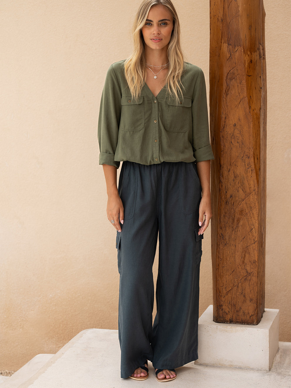 Crusoe Cargo Pants Charcoal | Soft Charcoal Cargo Pants – Nomad the Label US